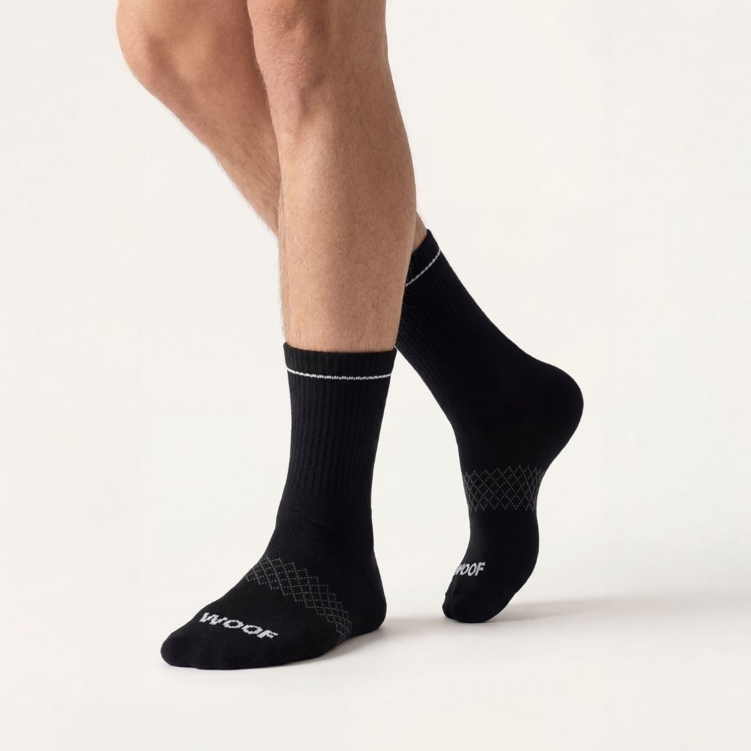 Bamboo Crew Compression Socks | Black | Medium Graduated Compression ...