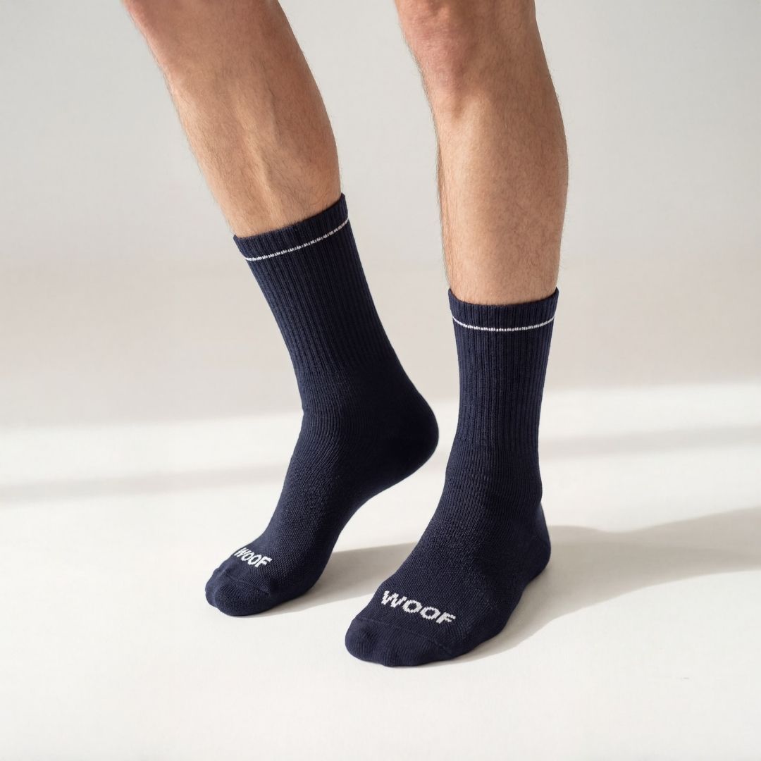 Bamboo Crew Compression Socks | Navy | Medium Graduated Compression ...